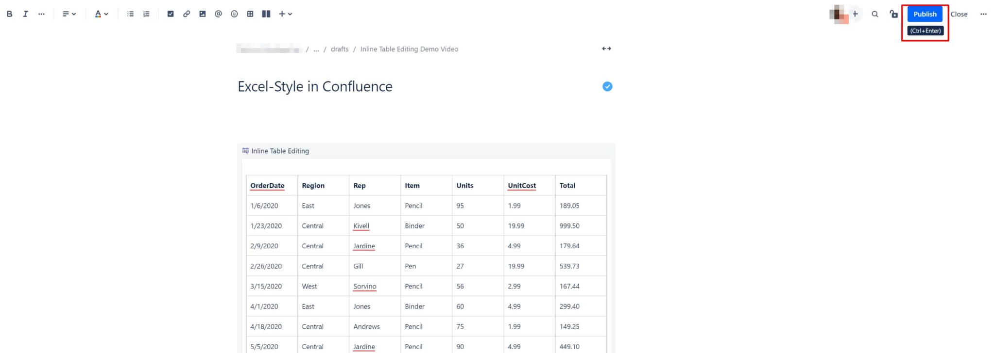 Excel style in Confluence: filter tables, organize columns, calculate ...