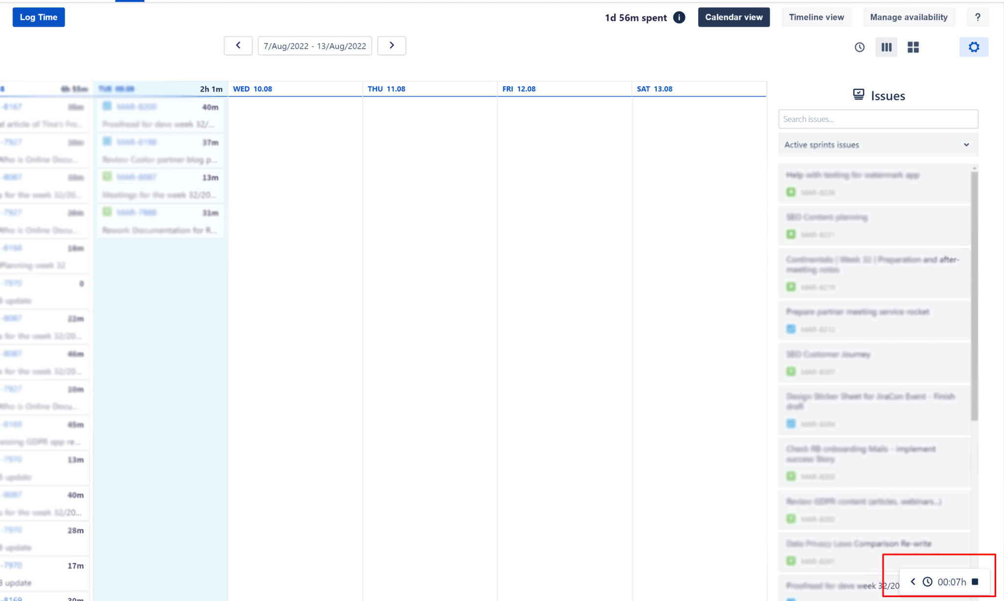 Jira time tracking best practices: How to use “My Timesheets” in Timesheet Builder - Actonic ...