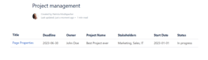 How to use Page Properties Macros in Confluence - Actonic – Unfolding your potential