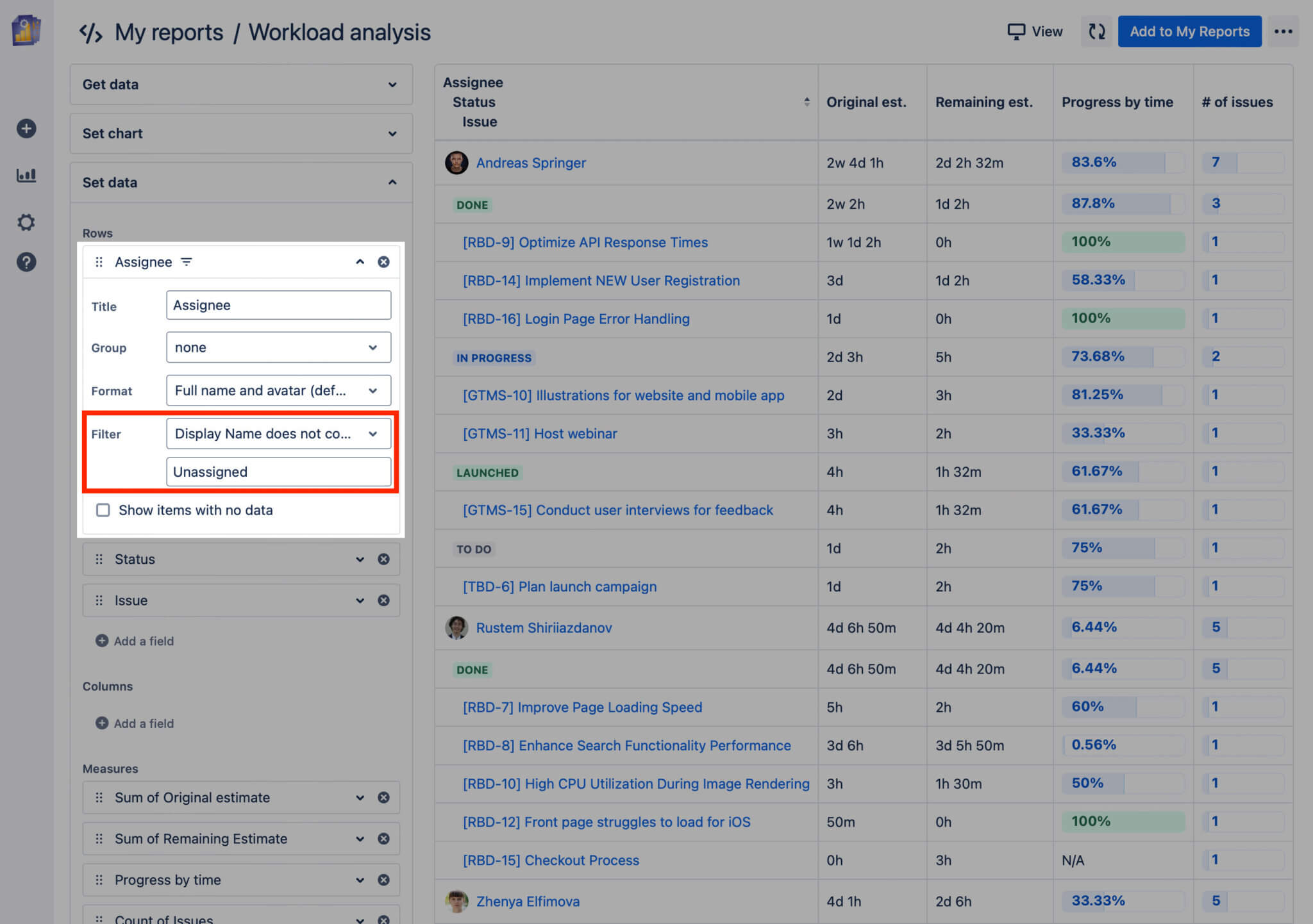 “Jira workload by assignee”: keep track of your team’s workload and ...