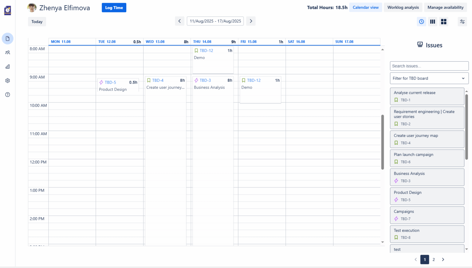 My Timesheets: Calendar view - Actonic – Unfolding your potential